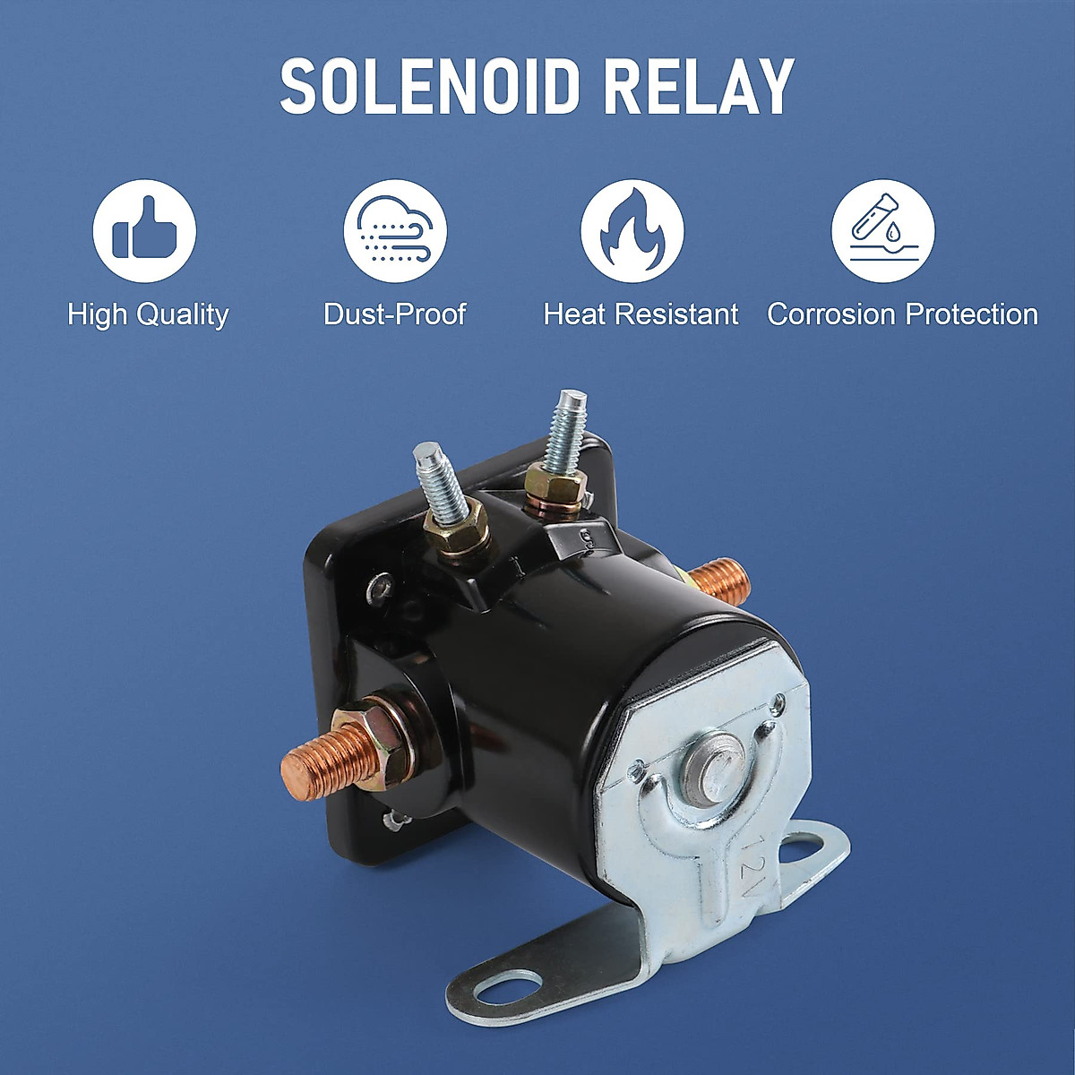 JDMSPEED New Starter Solenoid Relay SW-3 Replacement for Ford Jeep Lincoln Mercury 1958-1991 Replaces C6AF, C7AF, C3912, C9AF, D2AF11450AA, 50-430, B-6A-11450A SW3 12V Black