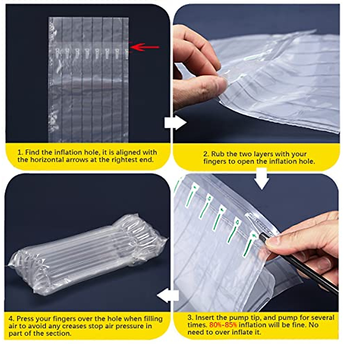 RESISSHO Wine Bottle Protector for Travel, 50 Pack Wine Bags for Travel Inflatable for Wine Fruit with Free Pump Wine Bottle Protector Air Column Cushion Sleeves for Packaging