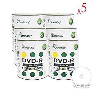 Smart Buy 3000 Pack DVD-R 4.7gb 16x White Top Blank Data Video Movie Record Disc, 3000 Disc 3000pk