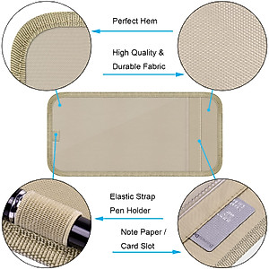 Handicap Placard Holder for Auto, Wisdompro Disabled Parking Permit Sign Protector for Car Sun Visor with Note Paper Slot, Pen Holder and Elastic Strap - Khaki