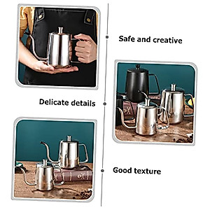 PAMINGONO Coffee Pot Mini Tea Kettle Coffee Spout Coffee Kettle Espresso Coffee Coffee Maker for Camping Tea Pitcher with Lid Spout Kettle Stainless Steel Silver