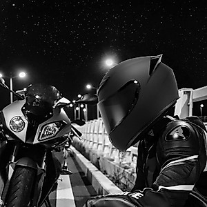 Motorcycle Bluetooth Full Face Helmet, Integrated Bluetooth Helmet, DOT/ECE Approved Full Face Flip Up Helmet, Multiple Vents Motorbike Helmet with Microphone for Adults 55-64CM