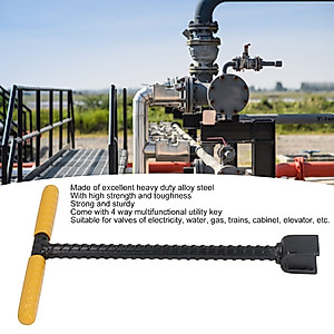 Water Key, Comfortable Grip Alloy Steel T Handle Practical High Hardness Water Valve Wrench for Home