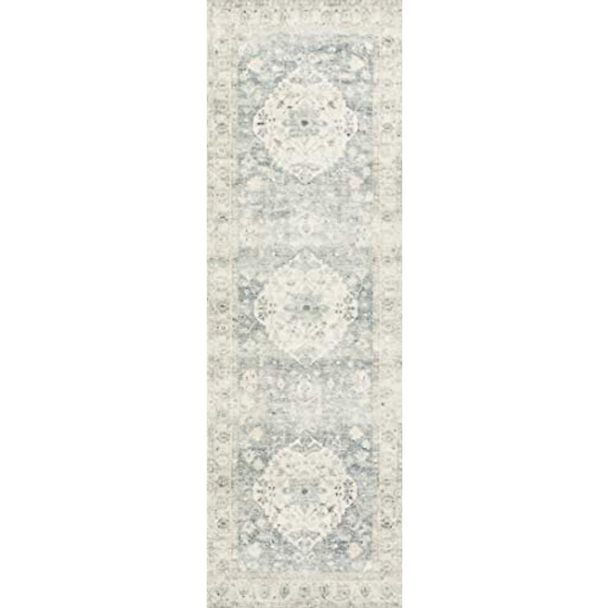 Loloi II Rosette Collection ROS-07 Denim/Fog, Traditional 7'-6" x 9'-6" Area Rug