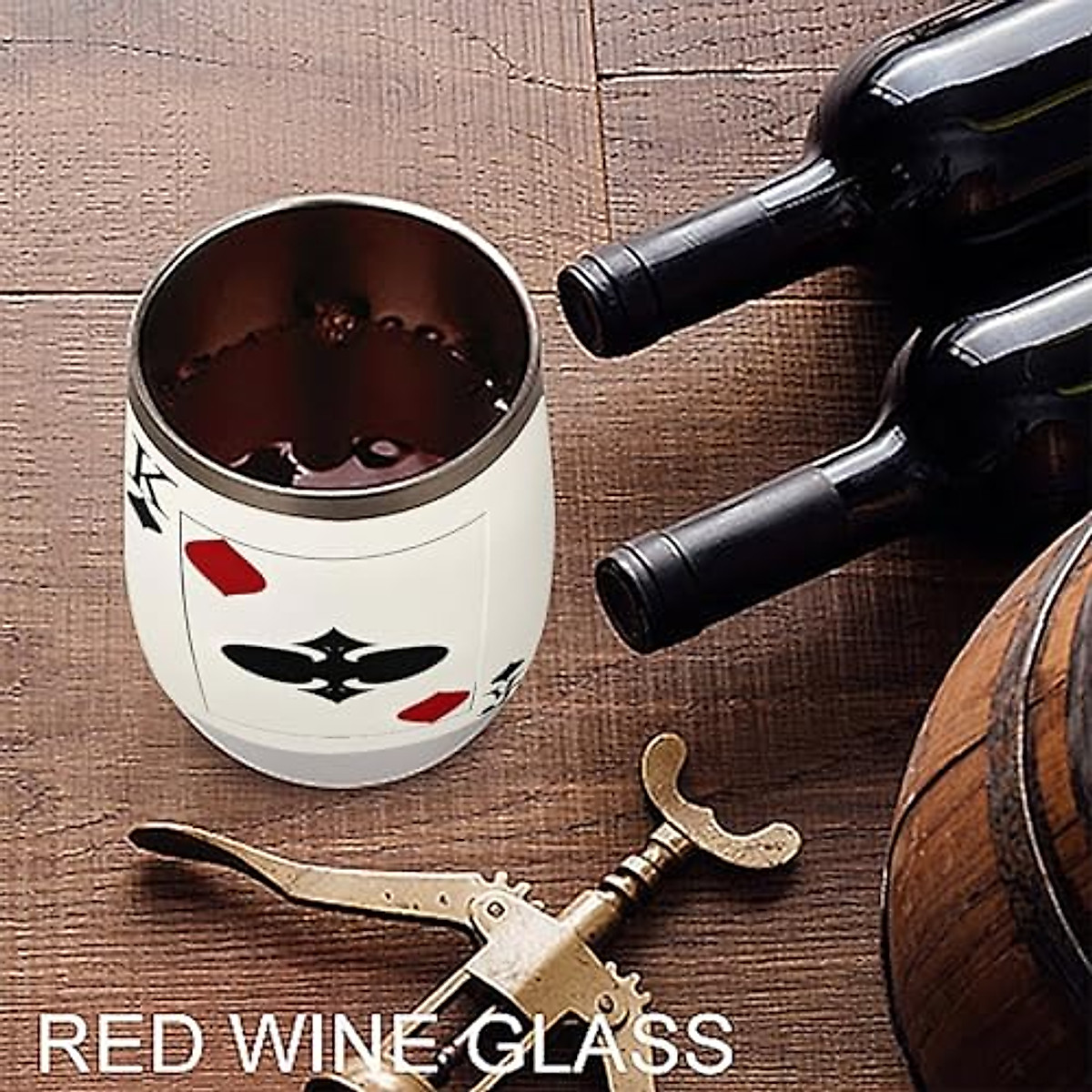 OPTKSNCU 304 Stainless Steel Insulated Cup with Lid, Spades K Poker Print Durable, And Easy to Clean – Ideal for Home, Office, And Gift Giving