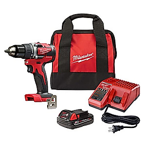Milwaukee M18 18V Lithium-Ion 1/2 Inch Cordless Drill Driver Compact Kit 2606-21CT