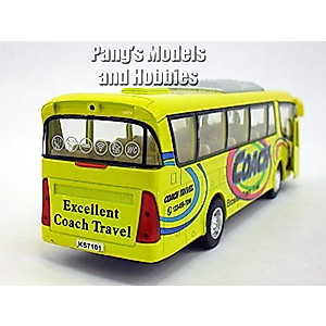 Coach Bus Diecast Metal Scale Model - SET of 4 BUSES, Red, Blue, White and Yellow
