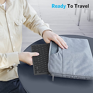 Emetok for iPad Keyboard [Aluminum Base, Big Keycap, Rechargeable], Ultra Slim Bluetooth 5.1 Keyboard for iPad 10th/9th/8th, iPad Pro 11/12.9, iPad Air/Mini/iPhone, Black