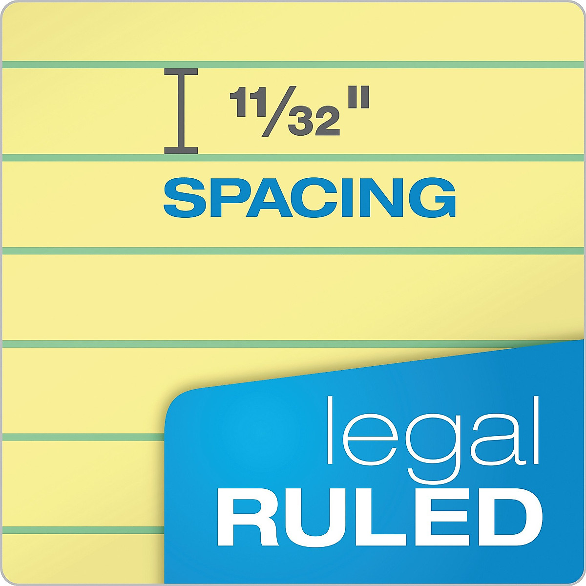TOPS The Legal Pad Writing Pads, 8-1/2" x 11-3/4", Canary Paper, Legal Rule, 50 Sheets, 12 Pack (7532) & The Legal Pad Writing Pads, 5" x 8", Jr. Legal Rule, Canary Paper, 50 Sheets, 12 Pack (7501)