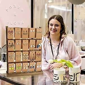 ZYP Earring Display Stand, Wood Organizer for Retail Store, Portable Table Displays for Jewelry Storage, Ideal for Home or Business