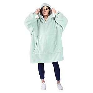 Catalonia Oversized Wearable Blanket Hoodie Sweatshirt with Zipper, Giant Faux Shearling Pullover | Gift for Adults Women Men