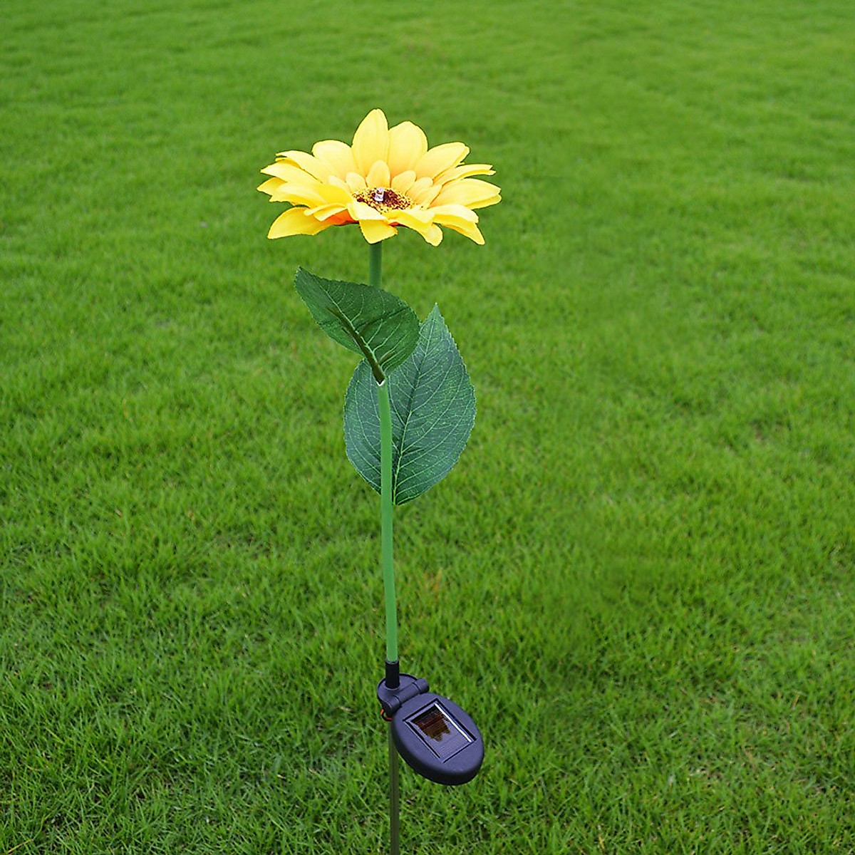 Penfly LED Solar Power Artificial Sunflower Light Night Mood Lamp In-ground for Home Outdoor Yard Landscape Garden Park Grassland Lawn Decoration Yellow