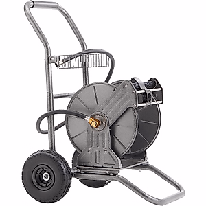 Giraffe Tools Garden Hose Reel Cart with Wheels, Heavy Duty Metal Water Hose Reel Cart, 200 ft of 1/2 Capacity, Mobile Hose Reel Cart for Outside