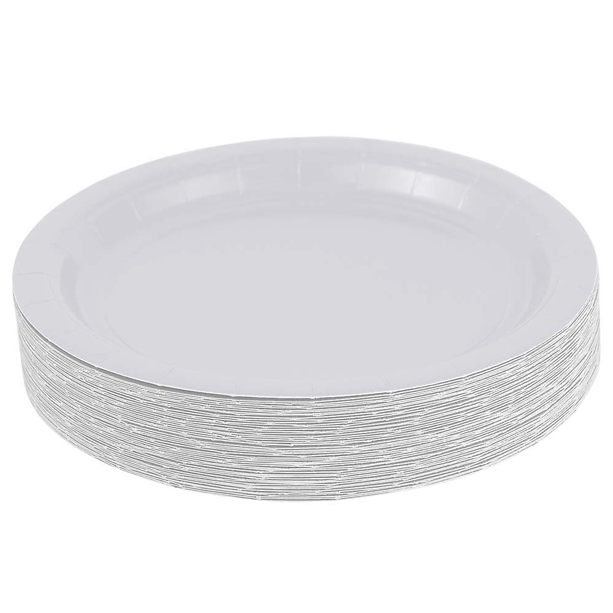JAM PAPER Round Paper Party Plates - Small - 7 Inch - White - 50/pack
