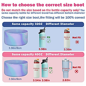 HEYSKAY Protective Flask Silicone Boot 32oz 40oz for Wide Mouth Hydro Flask Water Bottle Bottom Cover Base, and Compatible with Yeti, Simple Modern and Other Water Bottle with 3.56inch Bottom Diameter