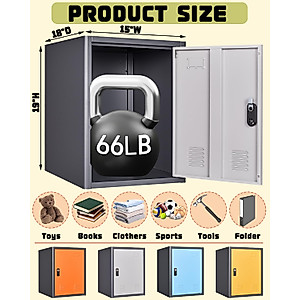 3.5CUB Locker Storage Cabinet, 19.7"H Metal Locker Storage Cabinet With 1 Doors, Small Metal Locker,Lockable Storage Cabinet,for employees,Office,Kids locker - Assembly Required (Elegant Gray)