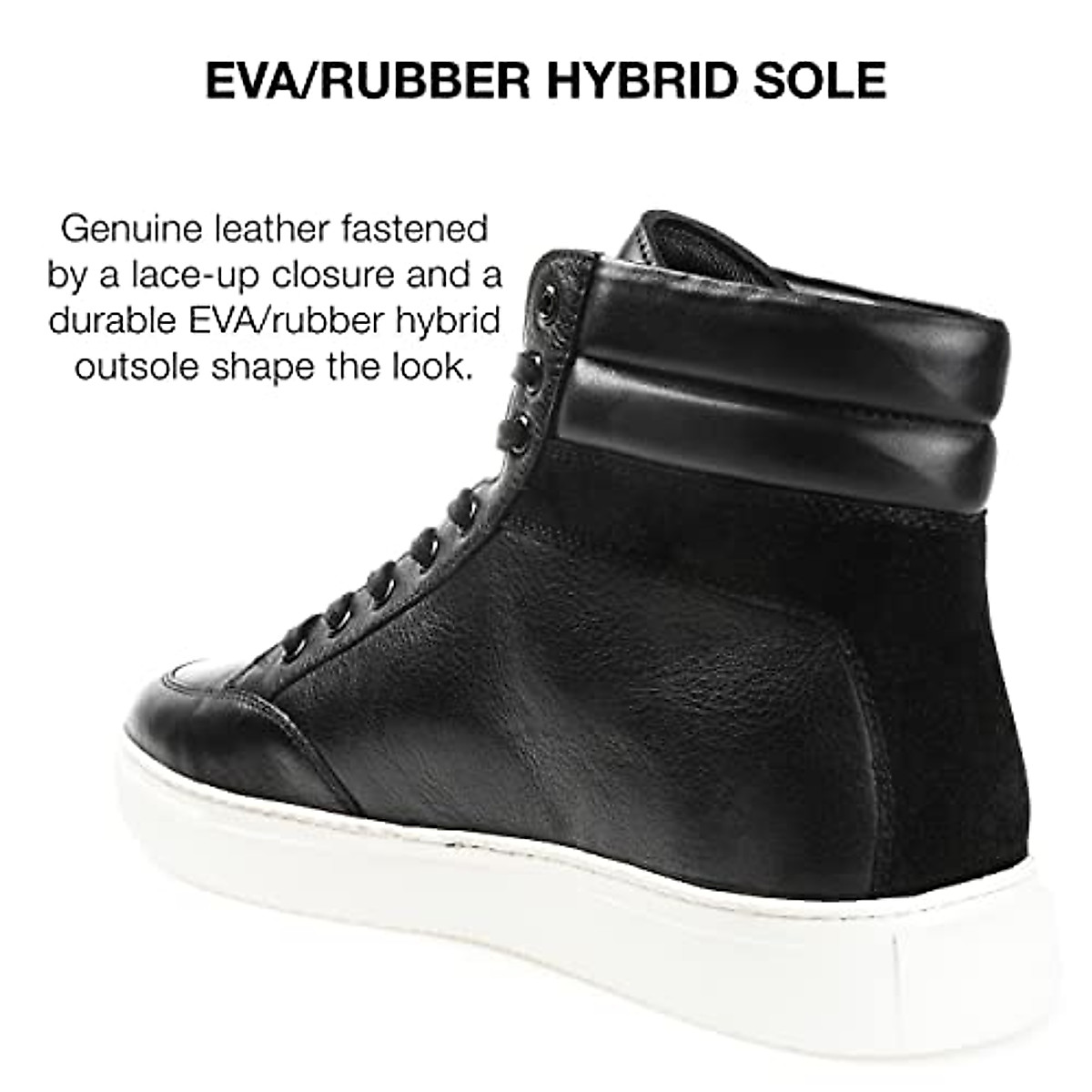 Thomas & Vine Mens Clarkson Tru Comfort Foam Lace-up Round Toe High Top Sneaker Black 11 Medium Mens US