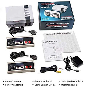 Retro Game Console,Classic Mini Console with Built-in 620 Classic Edition Games and 2 Controllers,AV Output Video Games for Kids and Adults as Gifts.