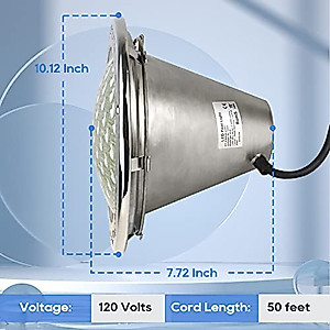 Pomeade SH101300 50FT120V LED Pool Lights, 10inch 35W RGB Pool Lights for Inground Pool, Applicable to Underwater Swimming Pool Spa Light Replacement, Input Voltage is AC 120V