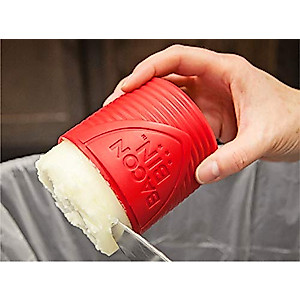Talisman Designs Bacon Bin Grease Strainer & Collector | Family Friendly Kitchen Tools | Fun & Functional Silicone Grease Container | Holds up to 1 Cup | Red