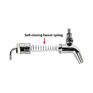 (2PCS) 38521 Auto Shutoff Faucet Spring Replacement Parts for Intertap Forward Seal Beer Faucets, Nukatap Faucets and Perlick Faucets - Auto Shutoff Beer Faucet Spring, Stainless Steel
