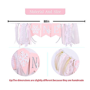 Winter Alderland Snow High Chair Tutu - 1st Birthday high Chair Banner, Smash Cake Photo Props, Winter Wonderland Snowflake Design ONE, 1st Birthday Photo Background. (Snowflake2)