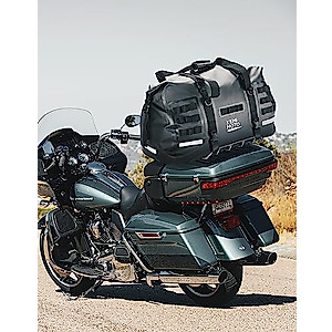 KEMIMOTO Motorcycle Dry Bag 50L, 500D PVC Waterproof Duffel Bag Motorcycle Luggage Travel Tail Bag Back Seat Rack Trunk Bag Comapatible with Touring Adventure for Motorcycle Trip Camping Rainproof