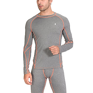 Little Donkey Andy Men's Thermal Underwear Set Performance Base Layer Wicking Active Long Johns Top & Bottom with Fly Gray XL