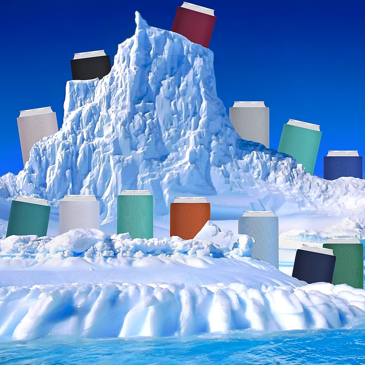 Can Cooler Sleeves Blank Poly Foam (12, Multi Color)