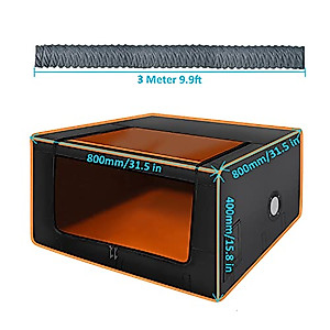 Twotrees Laser Engraver Enclosure for TS2 800x800x400mm Fireproof and Dustproof Large Protective Cover with Ventilation System for Most Indoor Laser Engraver Upgrade Accessories