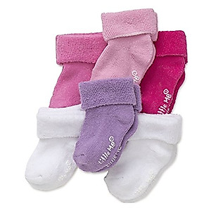 Little Me Baby Girl Socks, 6 Pack, 0-6 Months, Purple/Pink/White