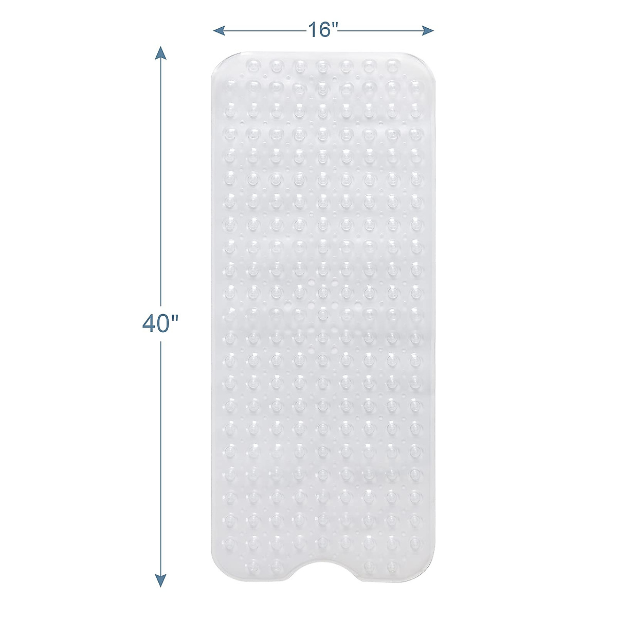 AmazerBath Bath Tub Mat, 40 x 16 Inches Non-Slip Shower Mats with Suction Cups and Drain Holes, Bathtub Mats Bathroom Mats Machine Washable, Clear