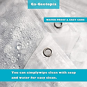 Ga-Geetopia Extra Long - EVA Clear Shower Curtain Liner, Pebble Pattern 72x80 Inch Lightweight Plastic Bathroom Shower Showroom Inner Curtain with Rustproof Metal Grommets and Weighted Magnets