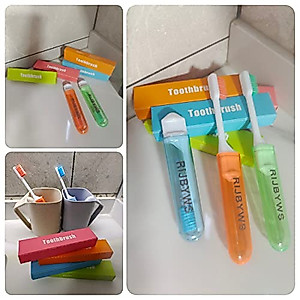 RIJBYWS 4PCS MINI Travel Toothbrushes, On Fhe Folding Toothbrushes [non-electric], Does Not Hurt The Gums,Suitable for Travel, Camping, School, Home (3.9 inches after folding)