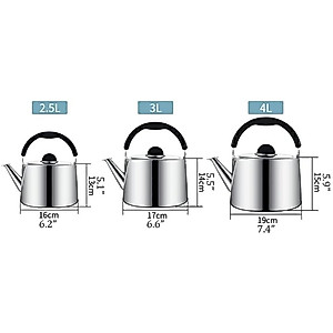Tea Kettle Stovetop Whistling Tea Kettle Stainless Steel Whistling Tea Kettle Modern Teapot Tea Pot For Stove Top Thicken Stove Top Kettle Tea Kettle for Stove Top