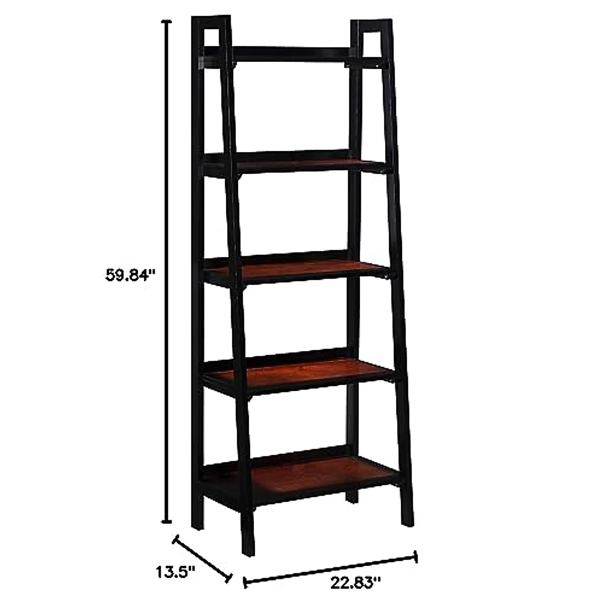 Linon Home Décor Crosby Black Cherry Five Shelf Bookcase