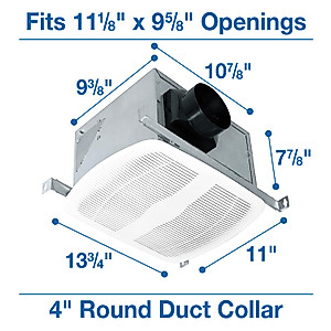 Air King AK100D Energy Star Qualified Dual Speed Exhaust Bath Fan with 100-CFM and 1.5-Sones, White Finish