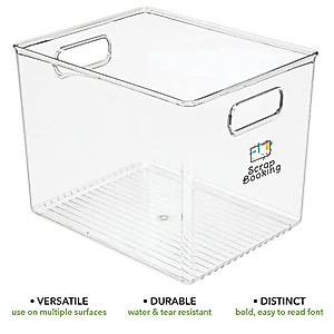 mDesign Home Organization Labels - Preprinted Label Stickers for Craft Room Storage and Cleaning - Household Organizing for Jars, Canisters, Containers, Bins, and Boxes - 24 Count - Clear/Black/Image