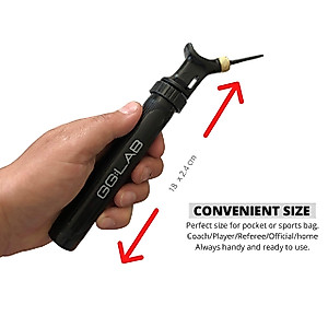 gloveglu GG:LAB Sports Ball Pump with 6 Metal Needles: Pumps Twice as Fast. Pump for Football, Rugby Ball, Basketball, Volleyball, Netball, Handball and Other Inflatable Sports Balls