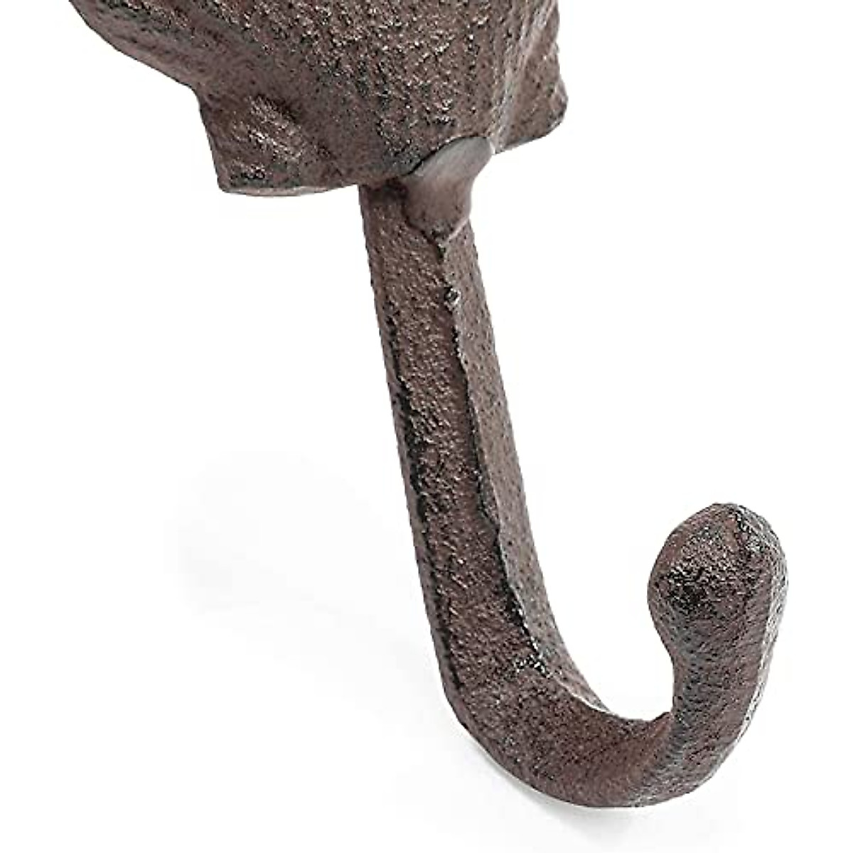 Cast Iron Seashell Wall Hooks for Beach House Decor ( 0.3 x 4 x 2.3 in, 4 Pack)