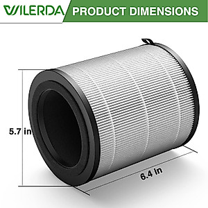 JF100 Replacement Filter, 3-in-1 Pre-Filter, H13 True HEPA and Activated Carbon Filtration System, 2 Pack