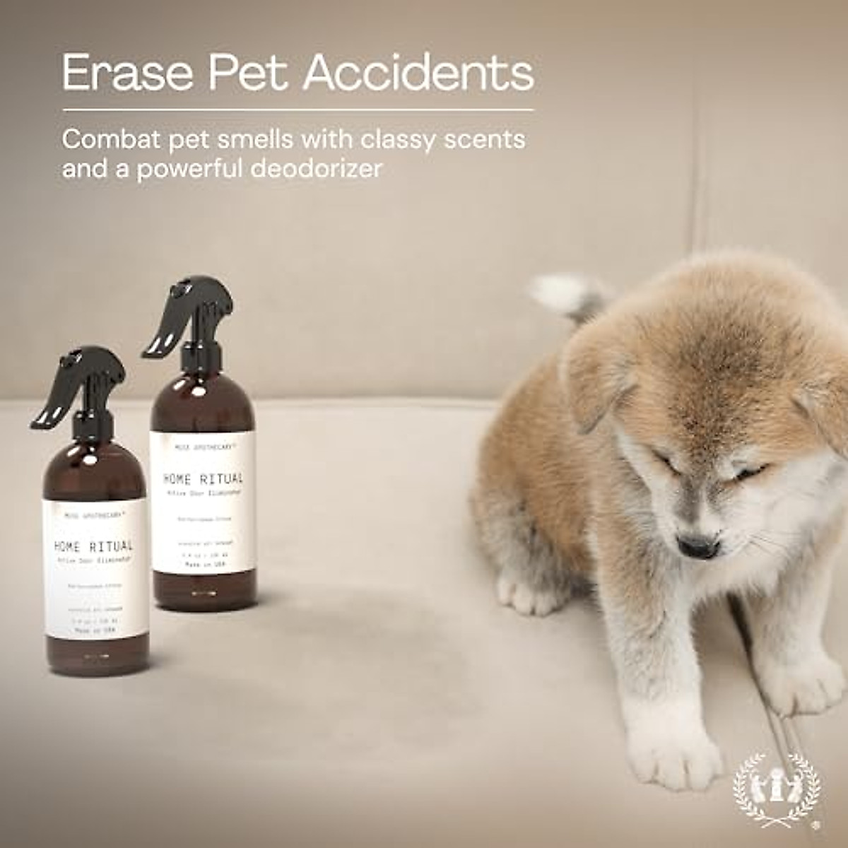 Muse Apothecary Home Ritual Active Odor Eliminator Spray - Furniture Deodorizer & Bathroom Odor Eliminator - Essential Oil Air Freshener - 4oz, Mediterranean Citrus