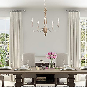 LOG BARN Farmhouse Chandelier for Dining Room, French Country Chandeliers for Living Room, Bedroom, 5-Light, 23.5” Dia