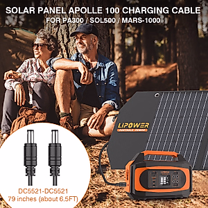 LIPOWER DC 5.5mm x 2.1mm Male to Male Plug Power Adapter Cable, Compatible APOLLE 100/ PA300/ SOL500/ MARS-1000