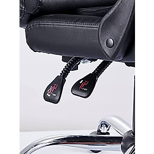 Santoll High Back Office Chair Adjustable Ergonomic Desk Chair with Padded Armrests,Executive PU Leather Swivel Task Chair with Lumbar Support (Black)