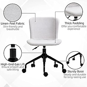 Vinsetto Home Office Chair, Swivel Task Chair with Adjustable Height and Armless Design for Small Space, Living Room, Bedroom, Light Gray