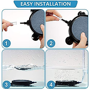 Mudder 8 Pieces 4 Inch Disc Air Stone Diffuser Fish Tank Air Stone with 24 Pieces Suction Cups Aerator Diffuser Round Air Stone Kit for Hydroponics Aquarium Fish Tank Air Stone (Blue with Gray)