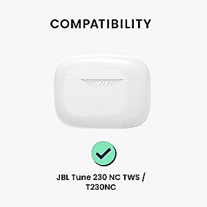 kwmobile - Case Compatible with JBL Tune 230 NC TWS / T230NC - Case Glow in The Dark Cover Made of Silicone - Light Blue