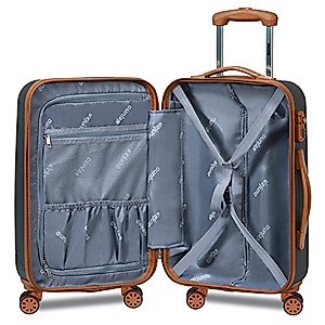 Dejuno Legion New Generation 3-pc Hardside Spinner TSA Combination Lock Luggage Set,Expandable, Charcoal, 3-Piece