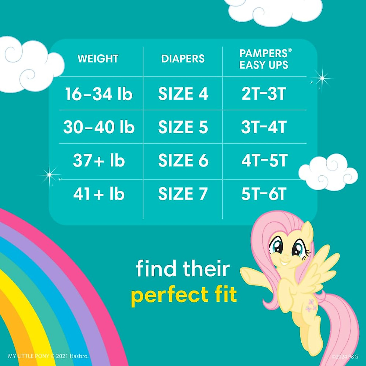 Pampers Training Pants - Easy Ups Girls & Boys - Size 5T-6T, 15 Count, My Little Pony Potty Underwear (Packaging May Vary)